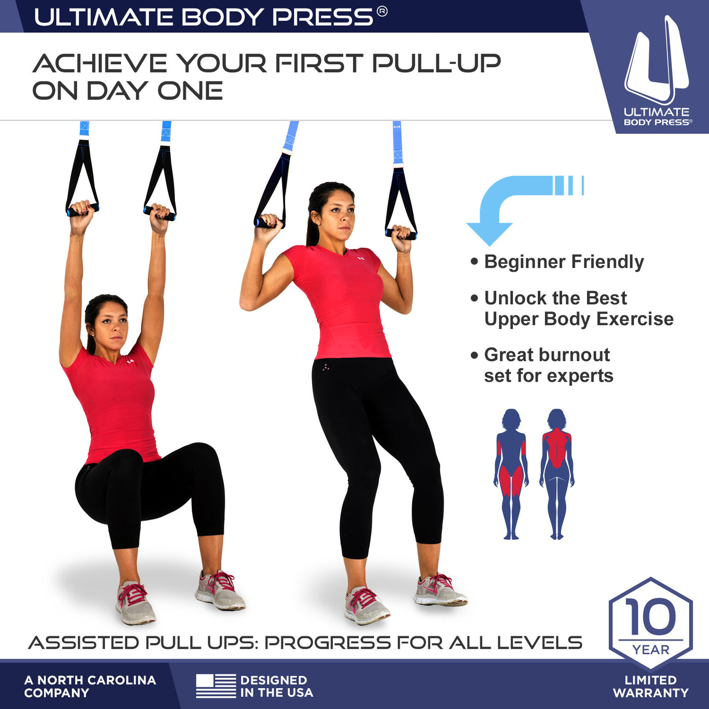 XL Doorway Pull Up Bar and Strap System — UltimateBodyPress.com