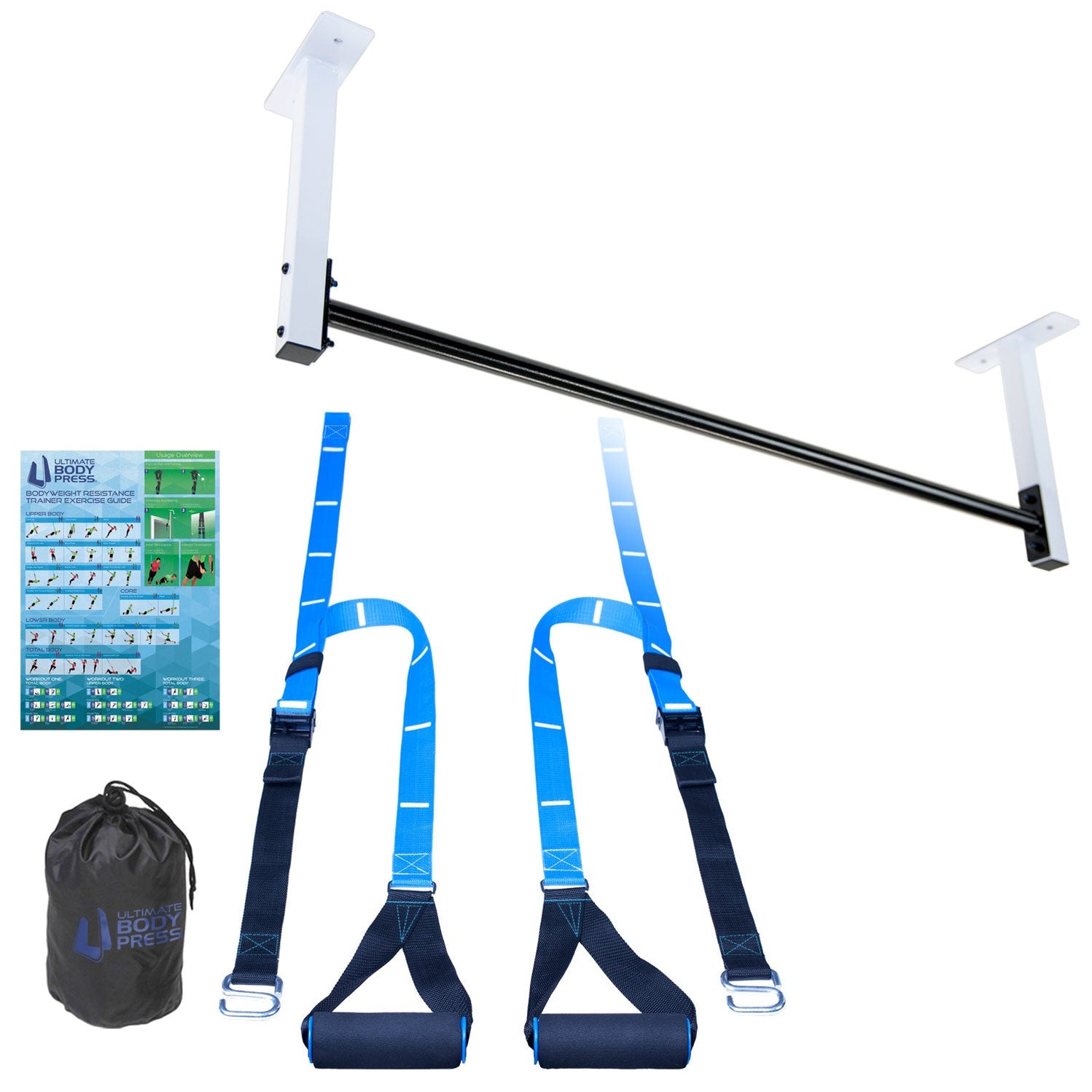Ceiling Mount Pull Up Bar and Strap System — UltimateBodyPress.com